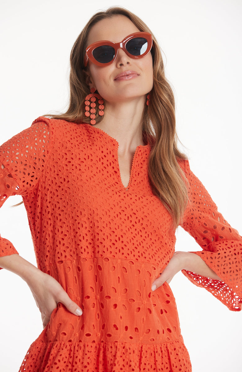 TYLER BOE - INGRID EYELET SKIMMER DRESS - CALYPSO – Siegel Clothing